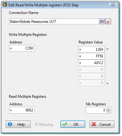 Mesulog - Modbus Steps